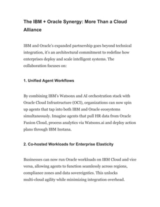 IBM and Oracle Expand Partnership to Advance Agentic AI and Hybrid ...