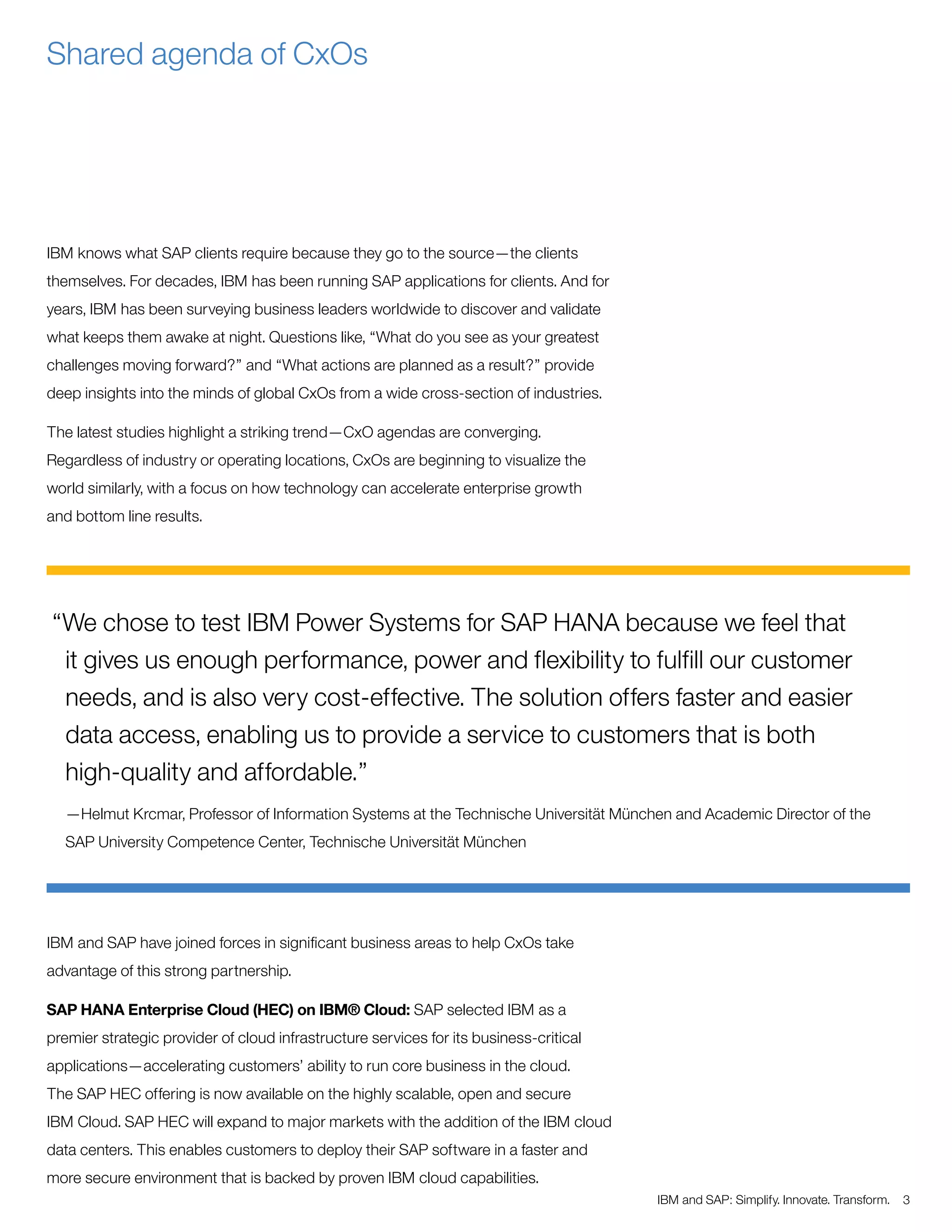 The IBM and SAP Partnership | PDF