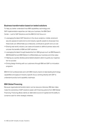 The IBM and SAP Partnership | PDF