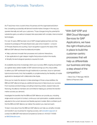 The IBM and SAP Partnership | PDF