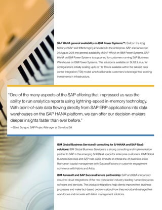 The IBM and SAP Partnership | PDF