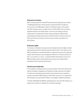 The IBM and SAP Partnership | PDF