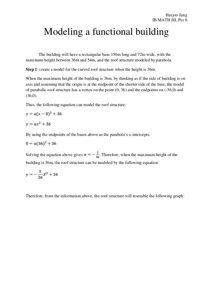 IB Math HL IA Modeling A Functional Building IB Math HL IA Modeling A Functional Building
