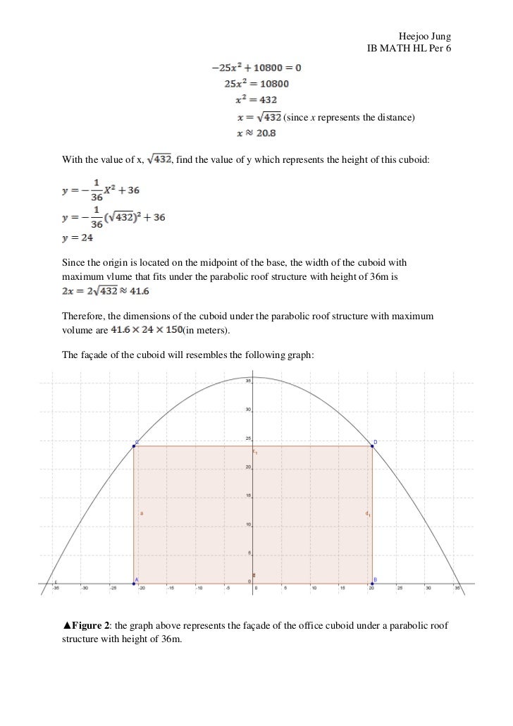 IB math HL IA modeling a functional building