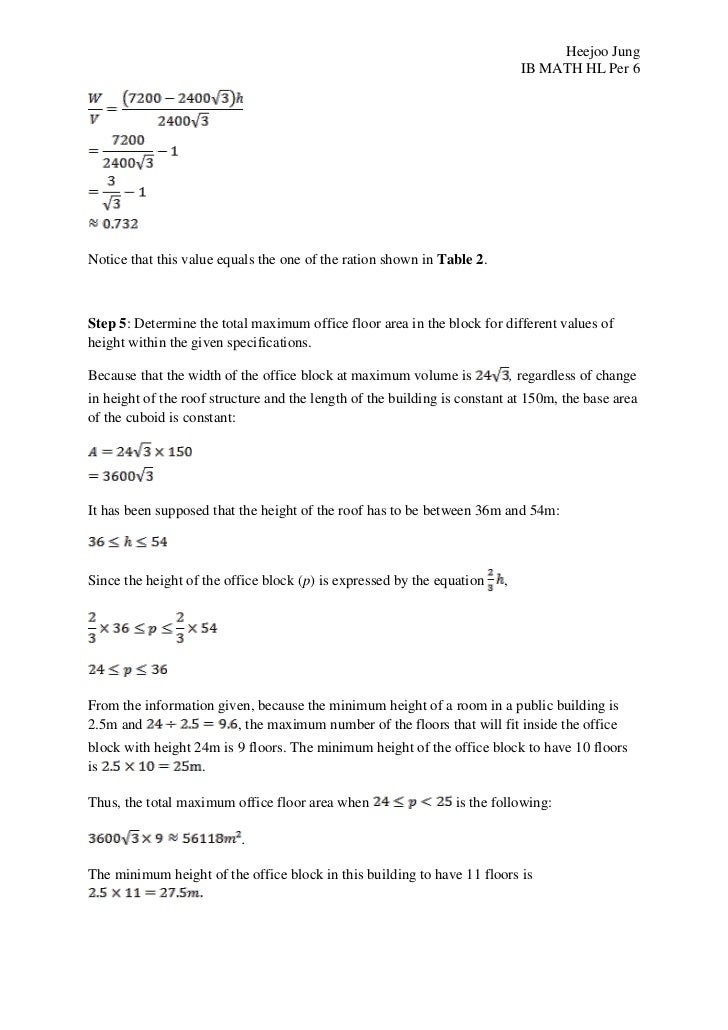 IB Math HL IA Modeling A Functional Building IB Math HL IA Modeling A Functional Building