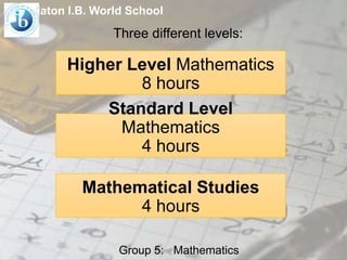 IB Diploma: Group 5 mathematics | PPTX
