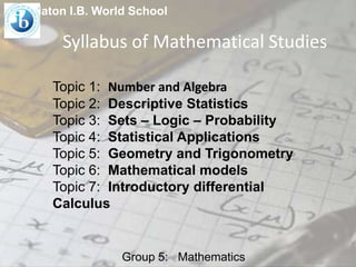 IB Diploma: Group 5 mathematics | PPTX