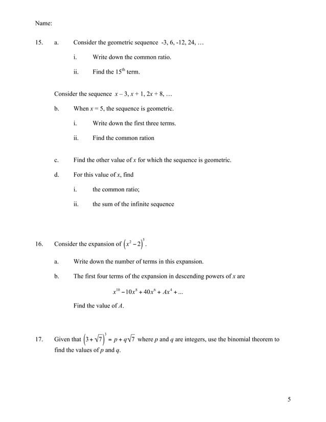 Ib math slsummerassignment2014 | PDF | Physics | Science