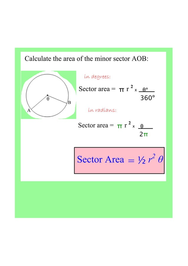 IB Maths Radians, arc length & sector area | PDF | Physics | Science