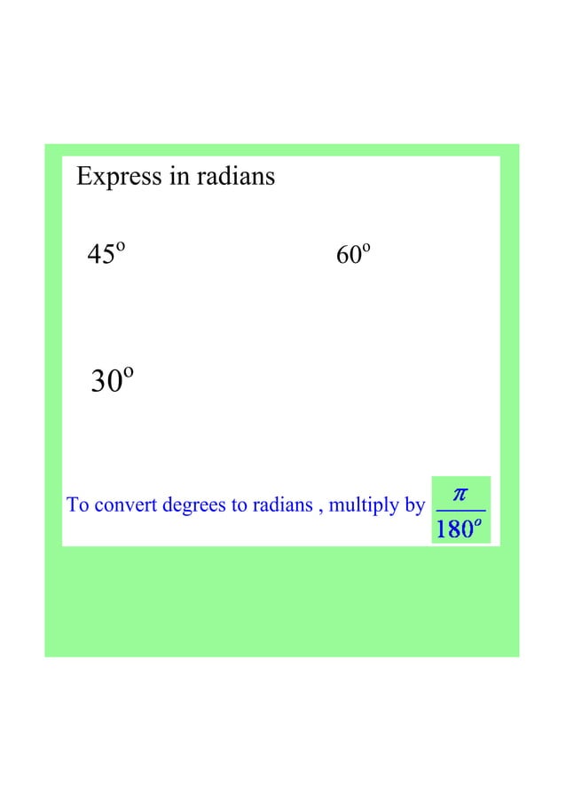 IB Maths Radians, arc length & sector area | PDF | Physics | Science