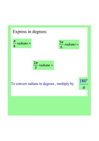 IB Maths Radians, arc length & sector area | PDF