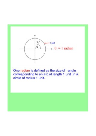 IB Maths Radians, arc length & sector area | PDF