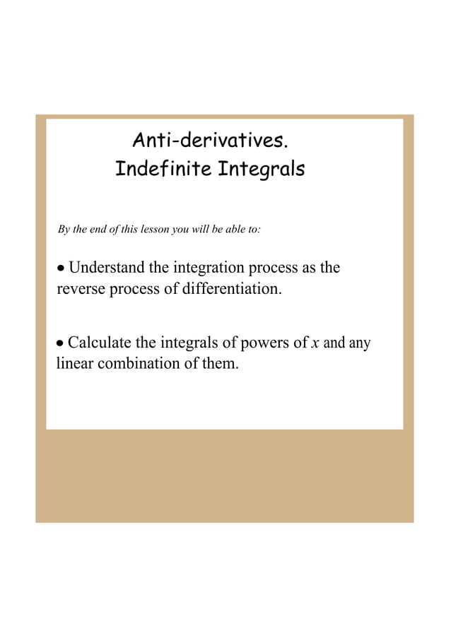Ib maths sl antiderivatives | PDF | Physics | Science