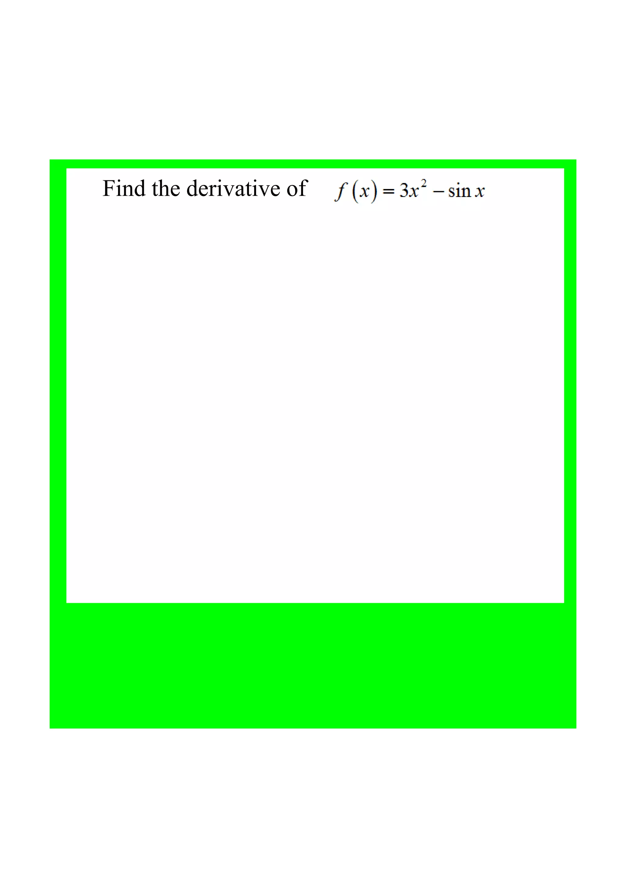 Ib Maths Sl Derivatives Of Transcendental Functions Pdf