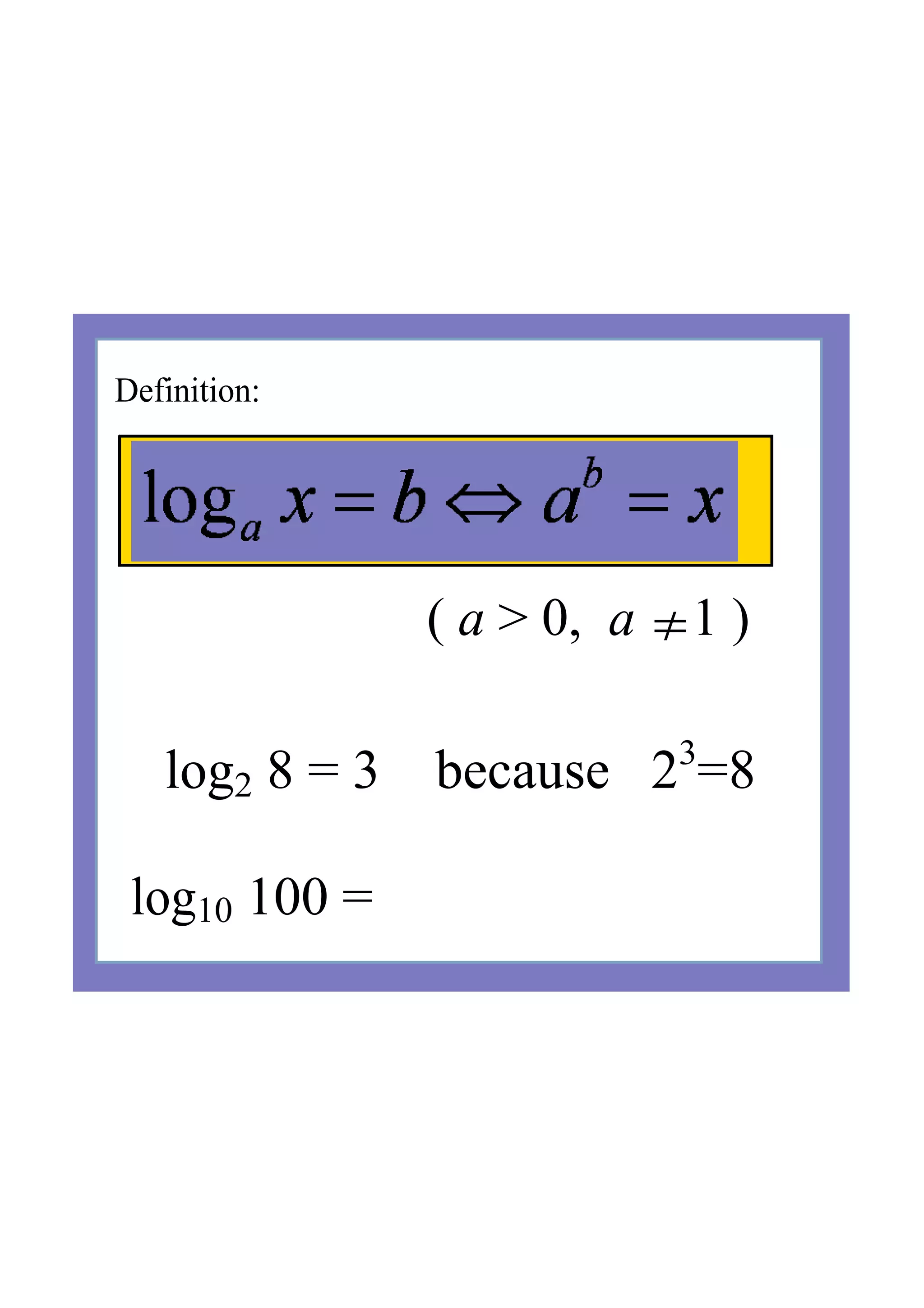 Ib maths sl logarithms definition | PDF
