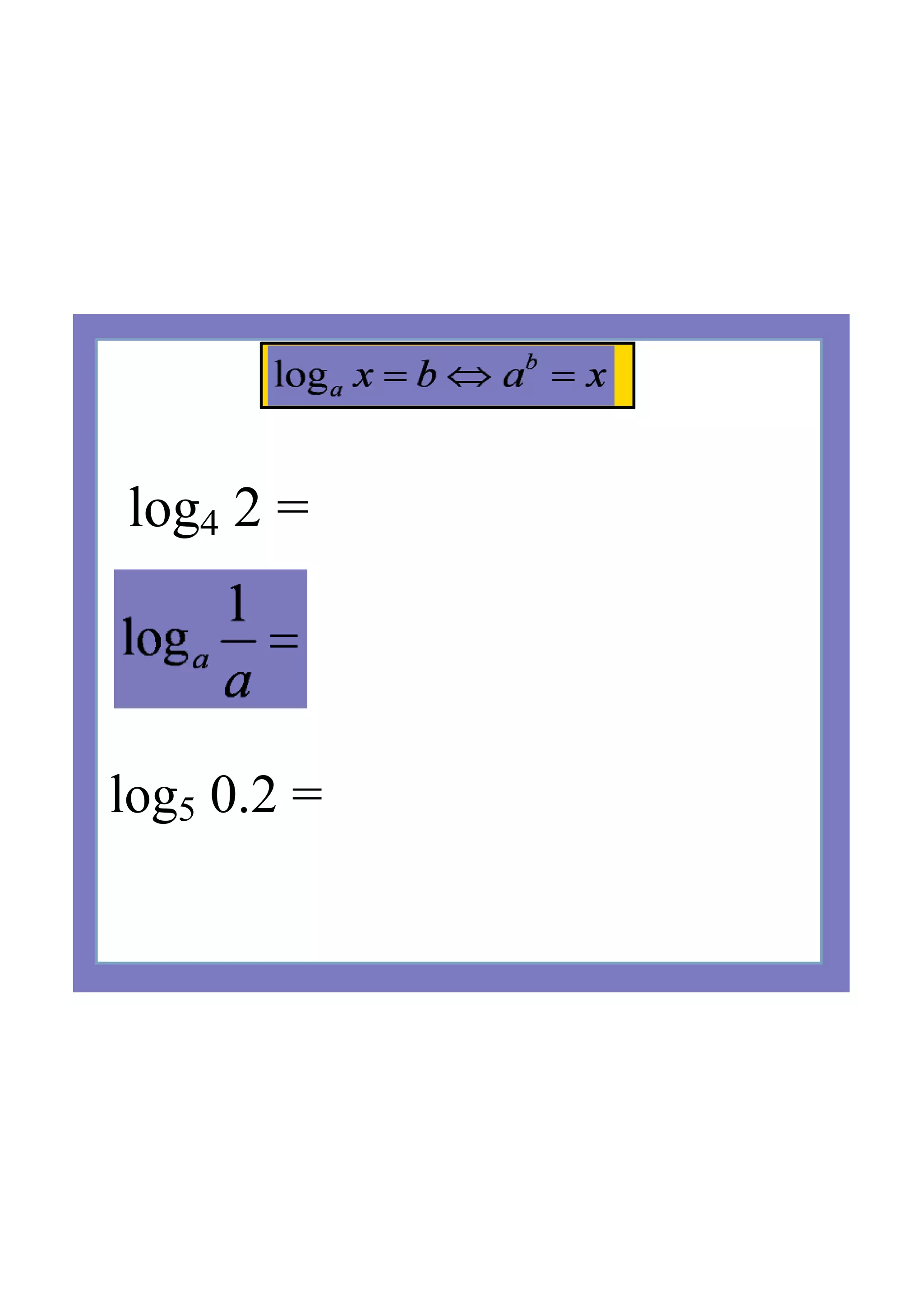 Ib maths sl logarithms definition | PDF