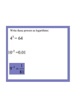 Ib maths sl logarithms definition | PDF