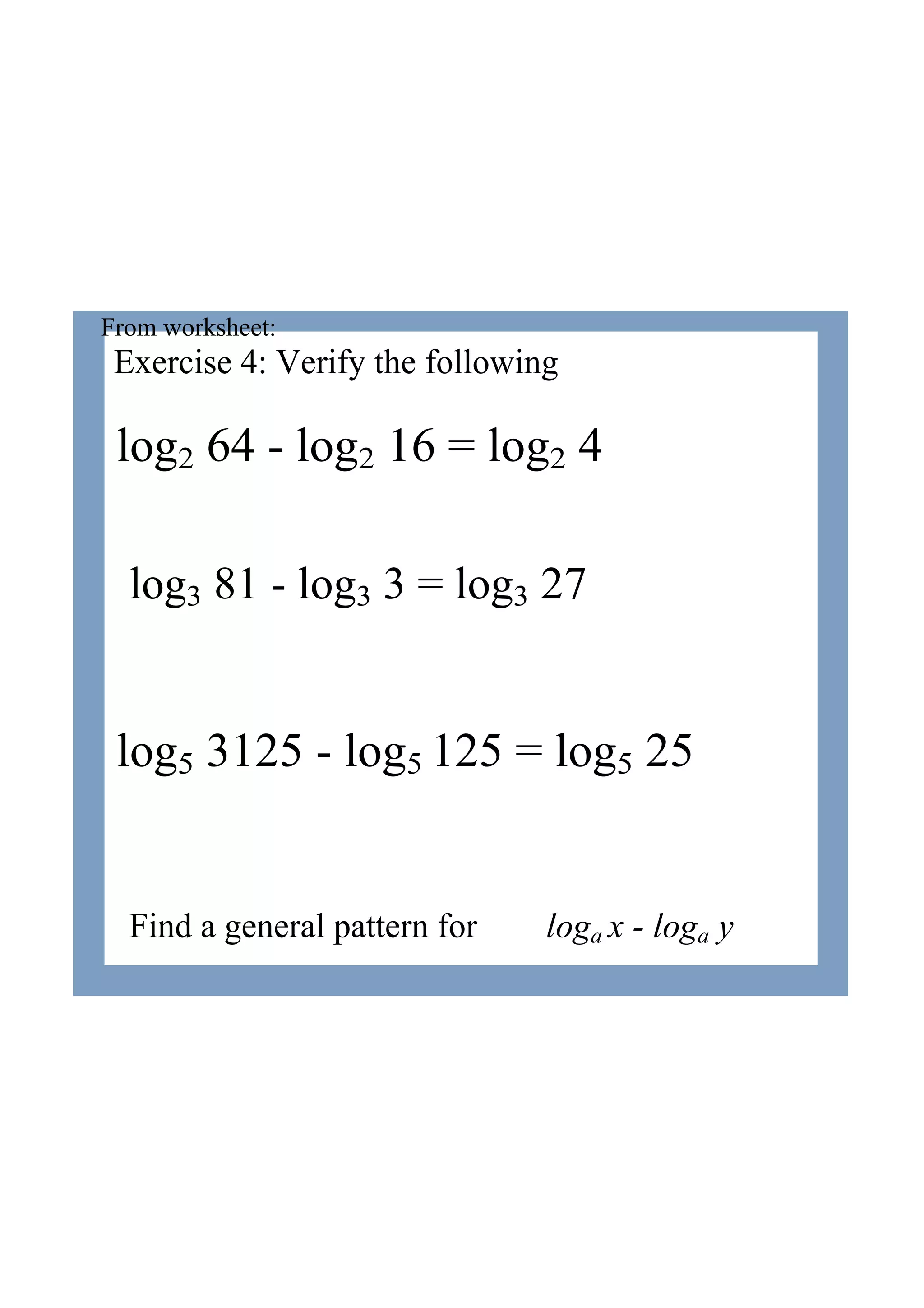Ib maths sl logarithms laws | PDF