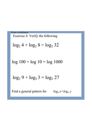 Ib maths sl logarithms laws | PDF