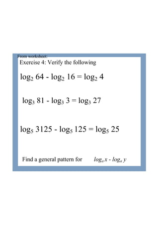 Ib maths sl logarithms laws | PDF