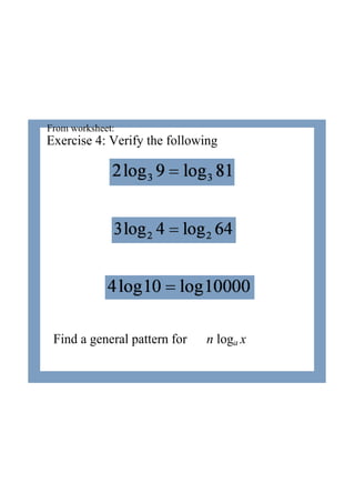 Ib maths sl logarithms laws | PDF
