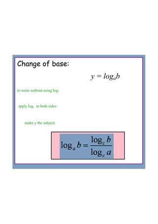 Ib maths sl log change of base | PDF