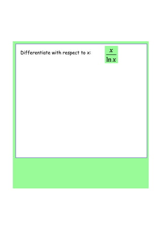 Ib maths sl product and quotient rules | PDF