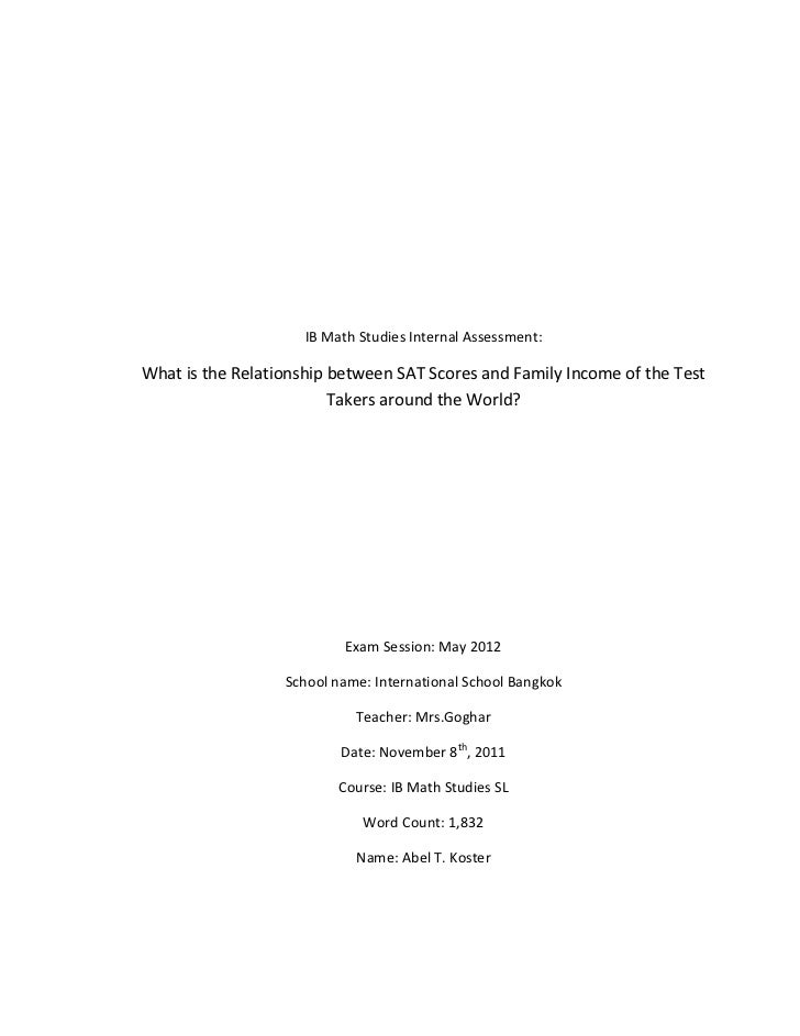 IB Math Studies IA IB Math Studies IA