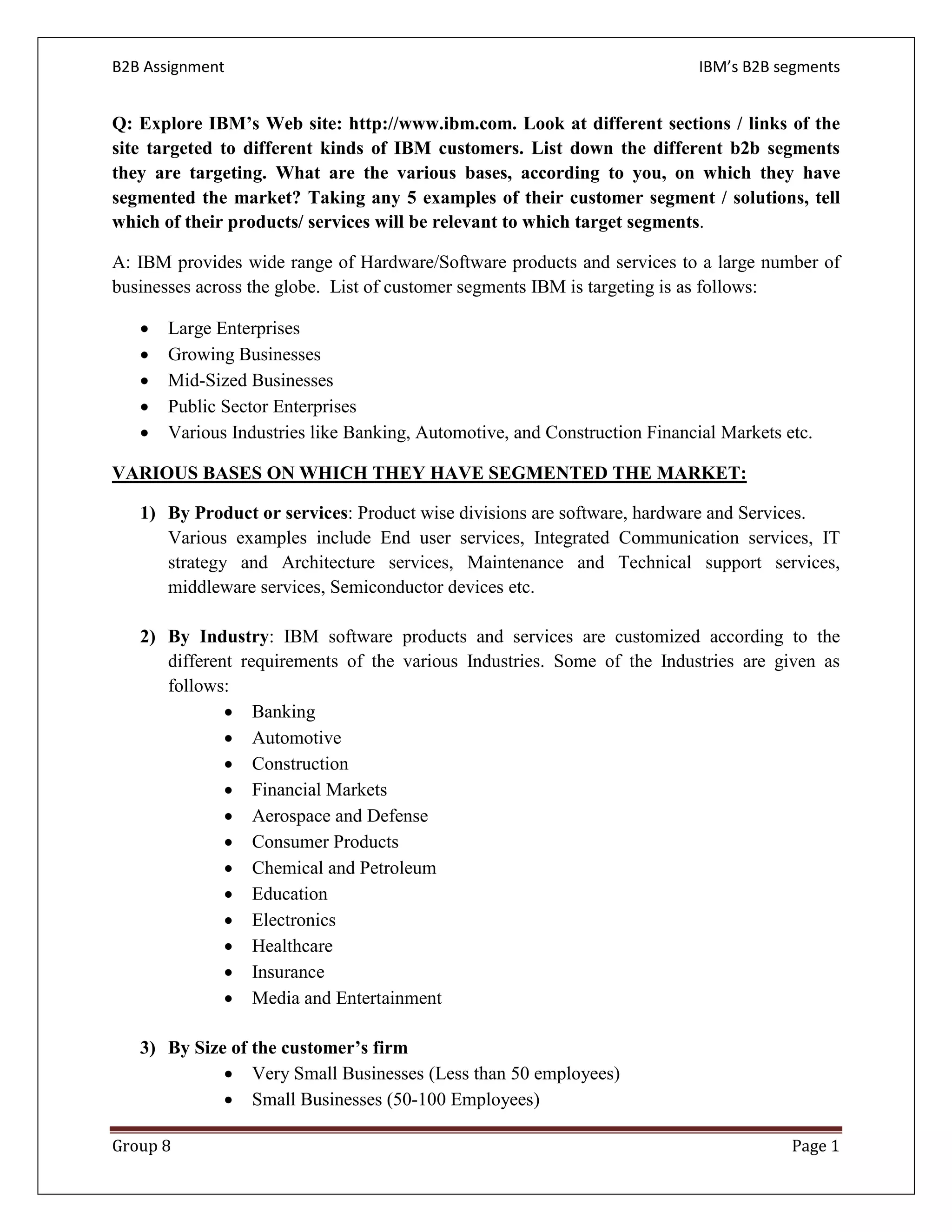 IBM B2B segments | PDF