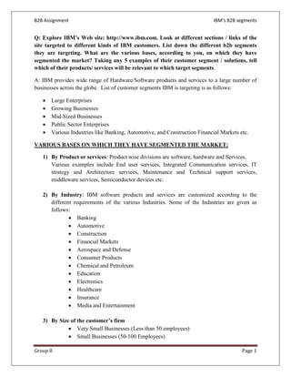 IBM B2B segments | PDF | Cloud Computing | Internet