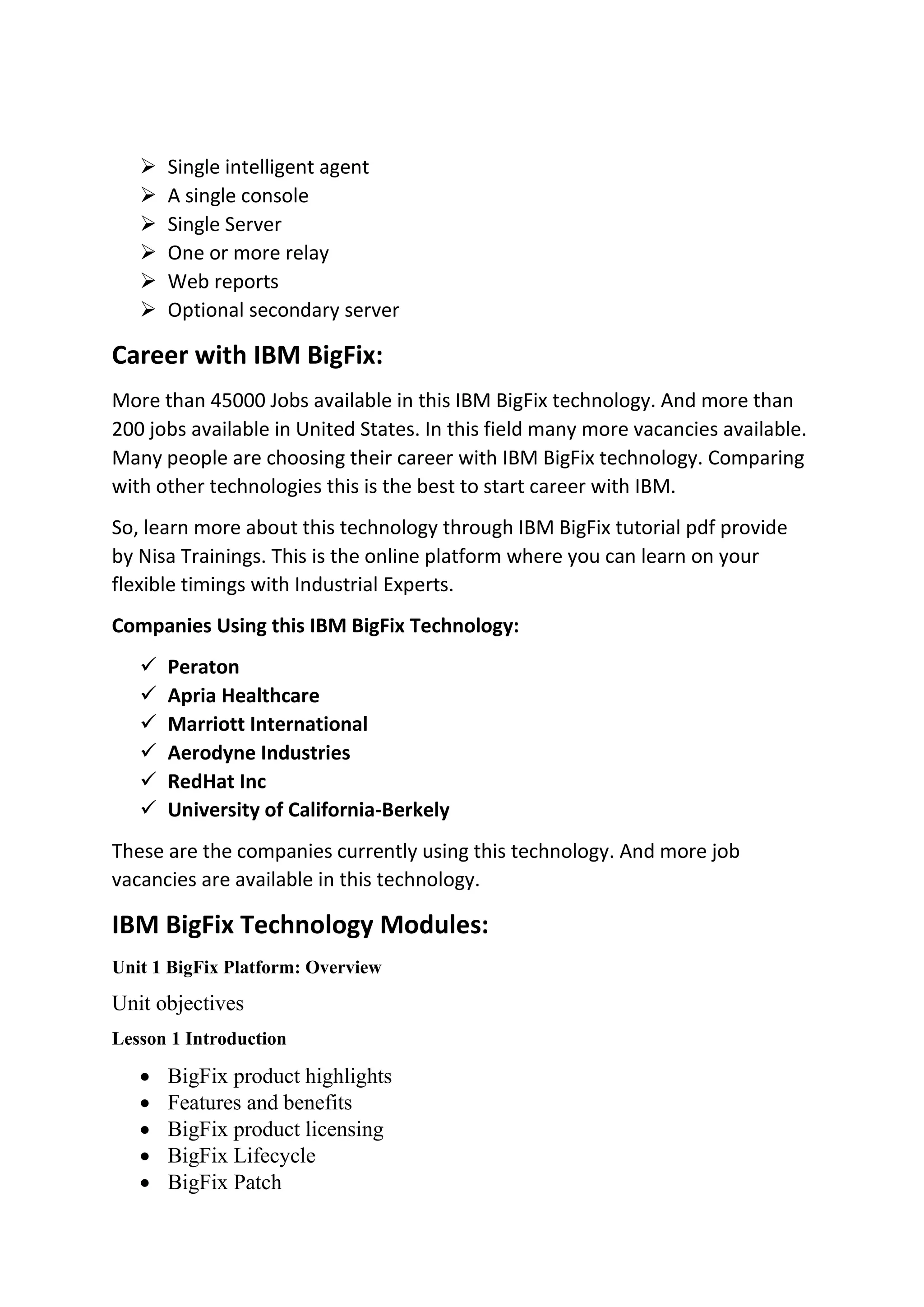 IBM BigFix Online Training | PDF