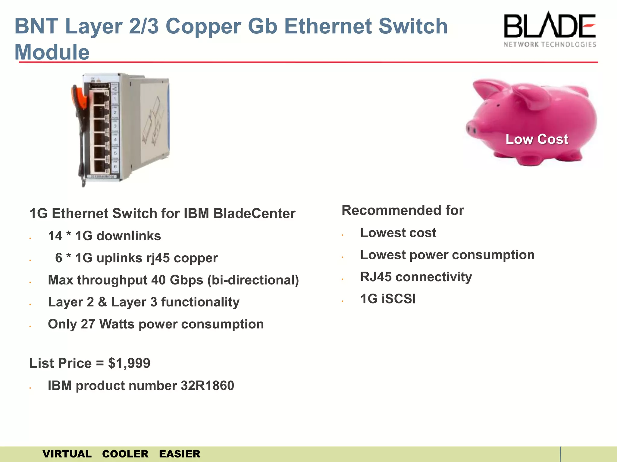 IBM BladeCenter Switches | PPTX