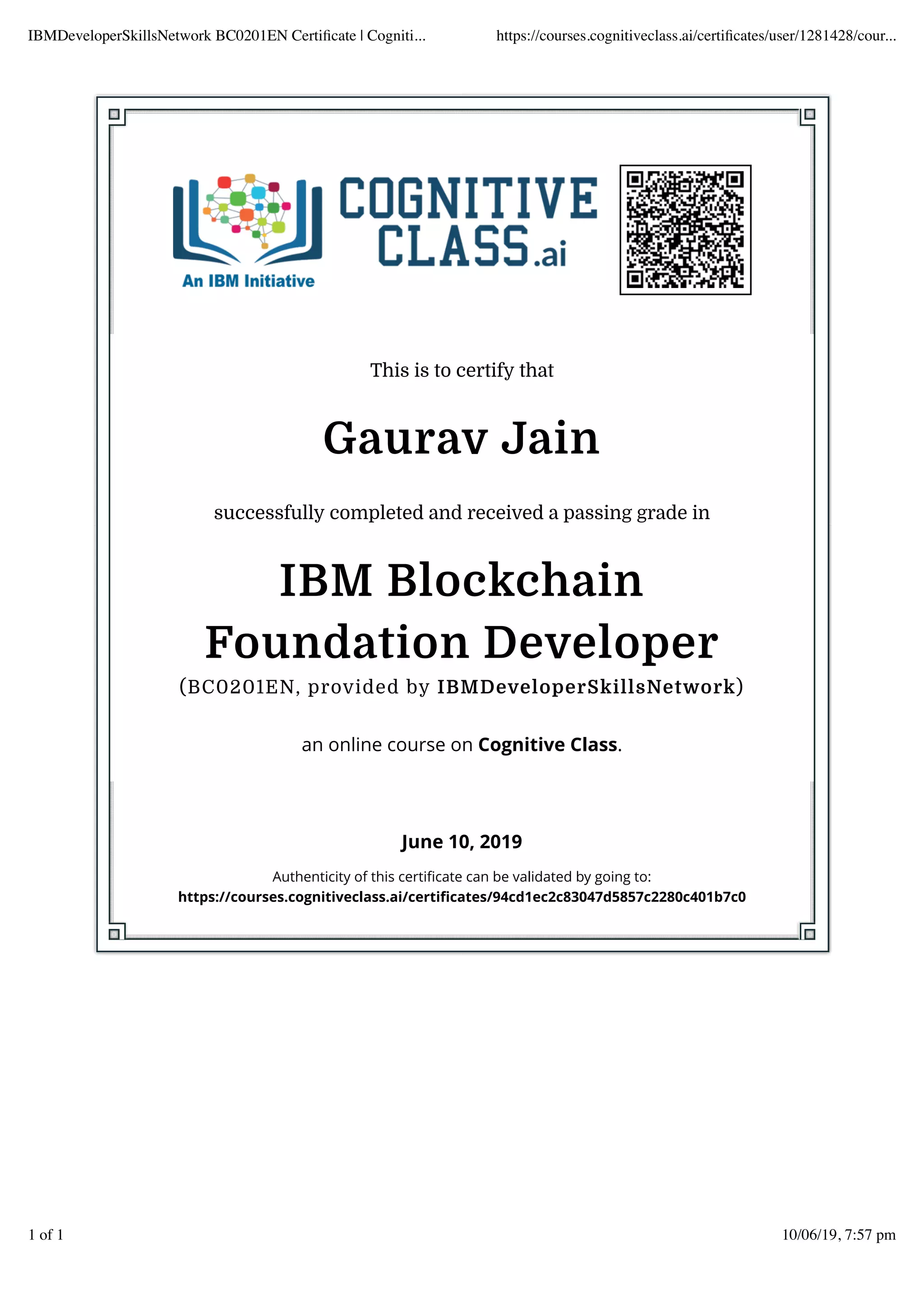 Ibm blockchain developer | PDF