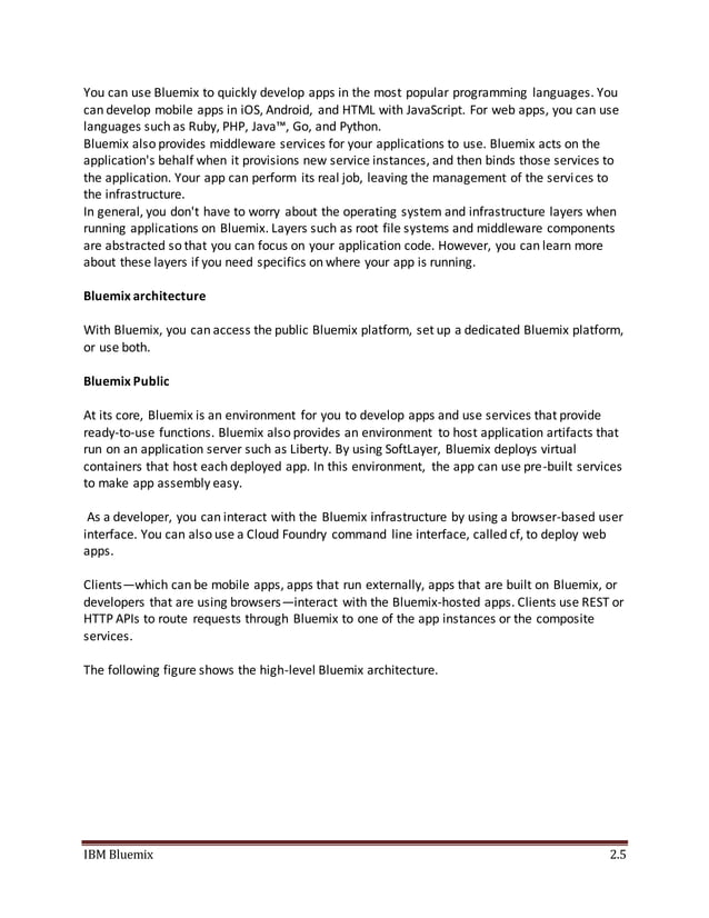 Ibm bluemix | DOCX | Cloud Computing | Internet