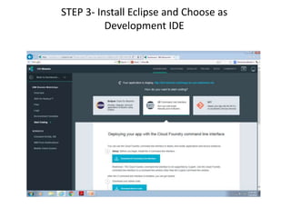 IBM Bluemix Cloud Platform Application Development with Eclipse IDE | PPT
