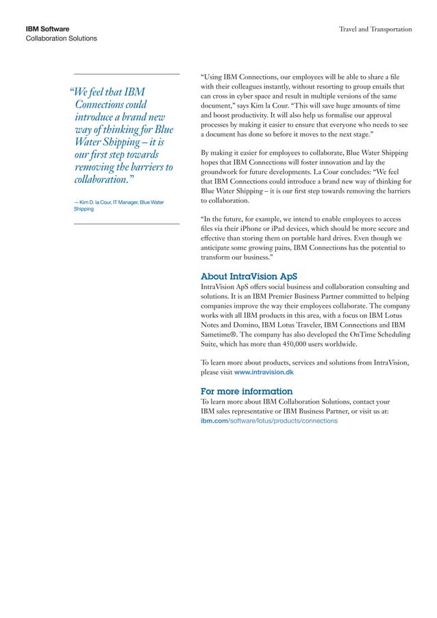 IBM Blue Water Shipping Case study | PDF | Social Networking | Internet