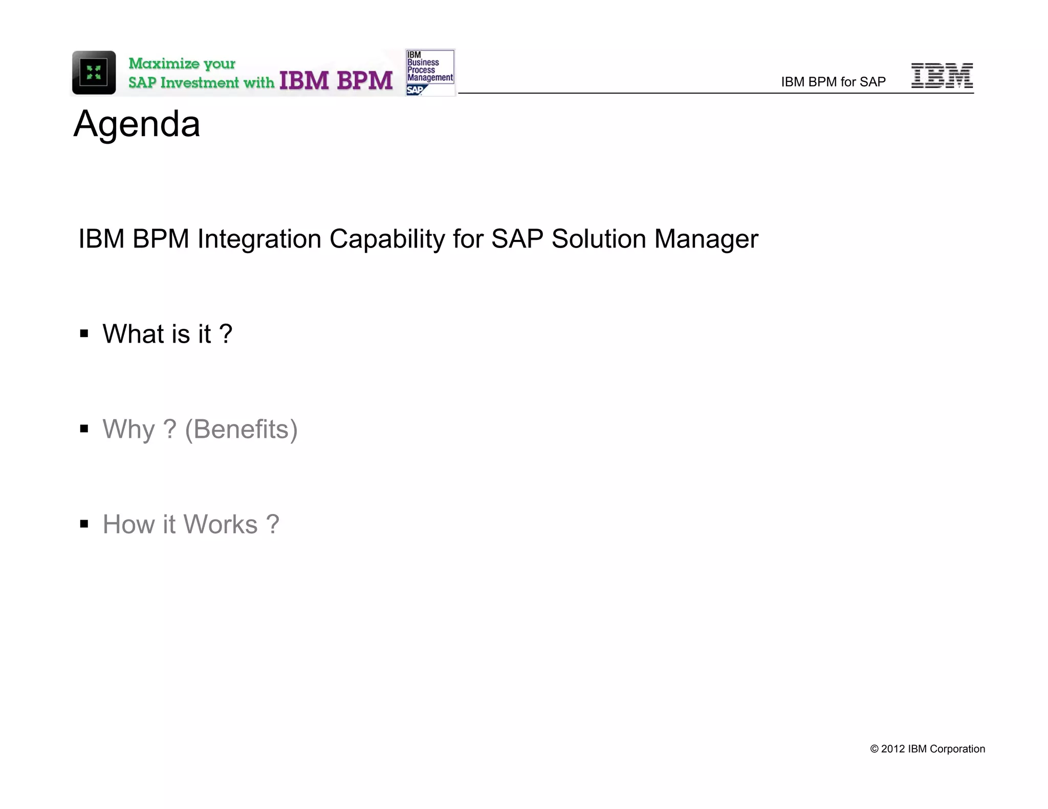 IBM BPM integration with SAP Solution Manager - Capability & Benefits | PDF | Operating Systems ...