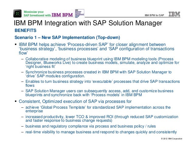 Ibm Bpm Integration With Sap Solution Manager Capability And Benefits 5500