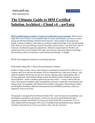 The Ultimate Guide to Ibm certified solution architect cloud v4 | PDF