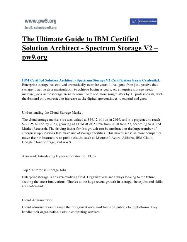 The Ultimate Guide to Ibm certified solution architect spectrum storage v2