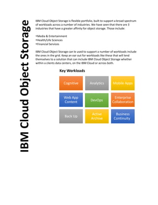 Ibm cloud object storage industry workloads | PDF