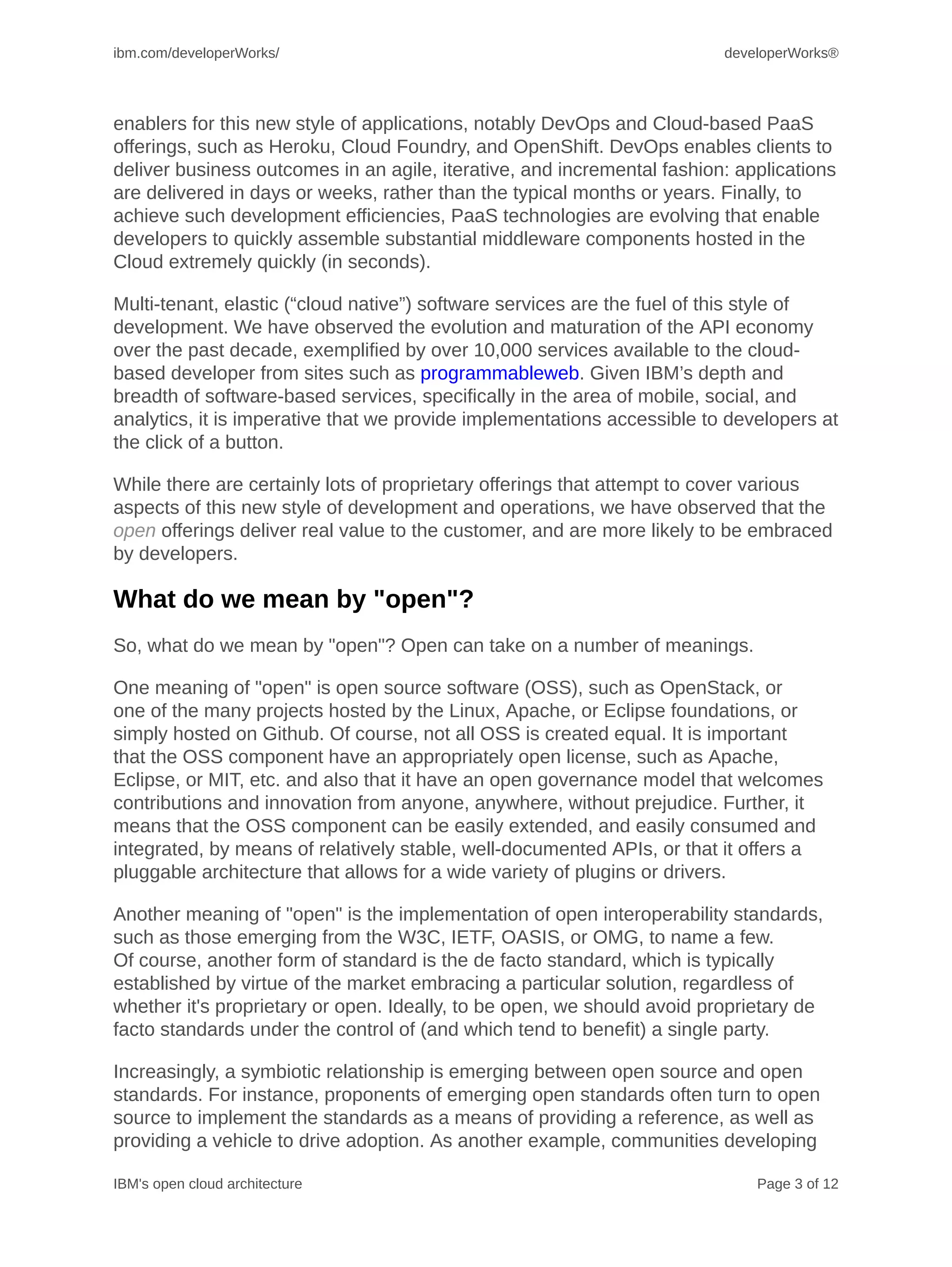 Ibm cloud open architecture | PDF