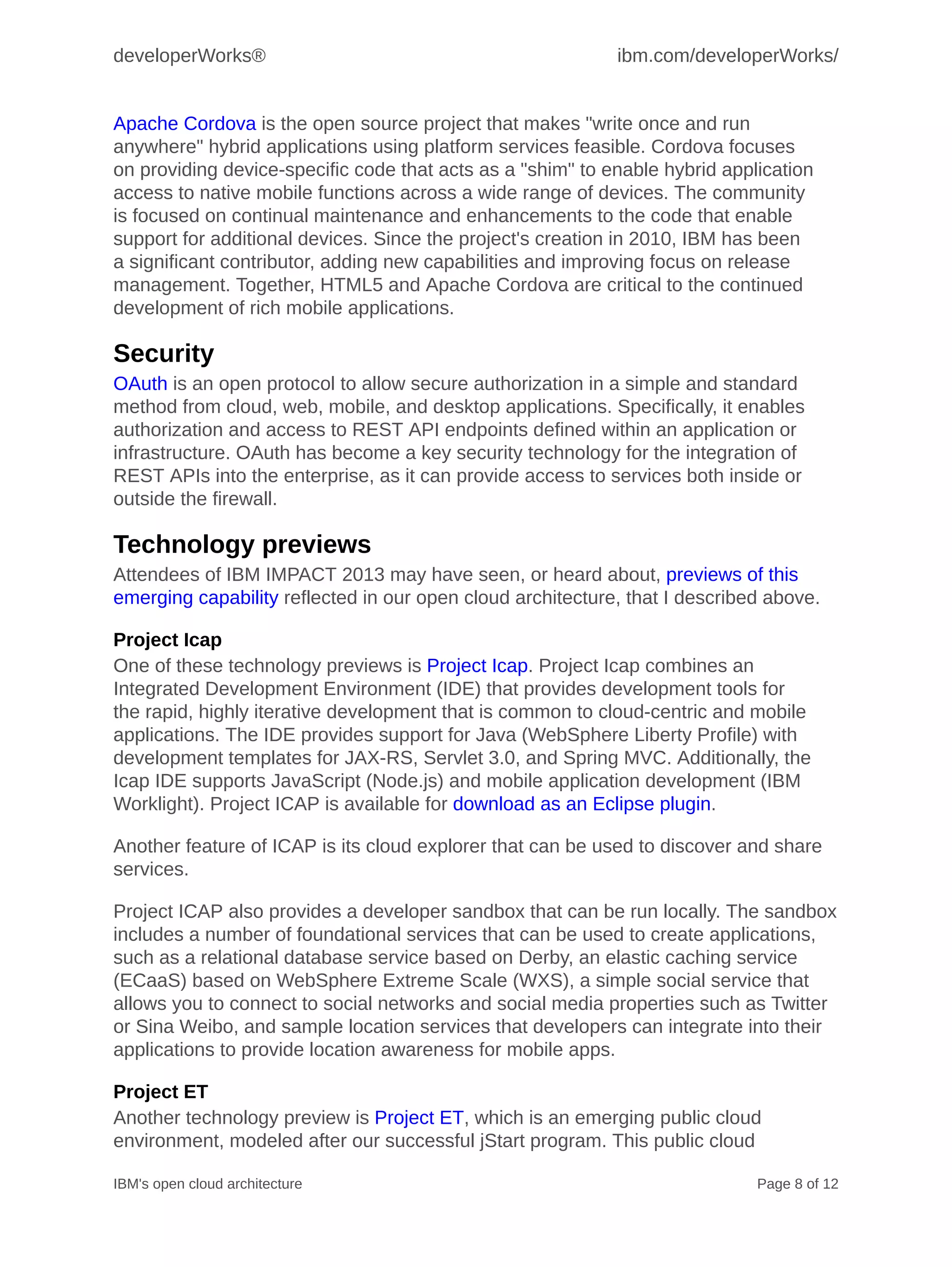 Ibm cloud open architecture | PDF