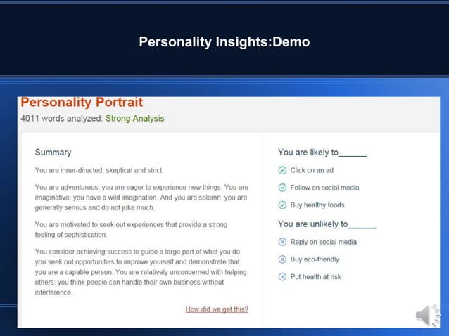 IBM cognitive service introduction | PPT