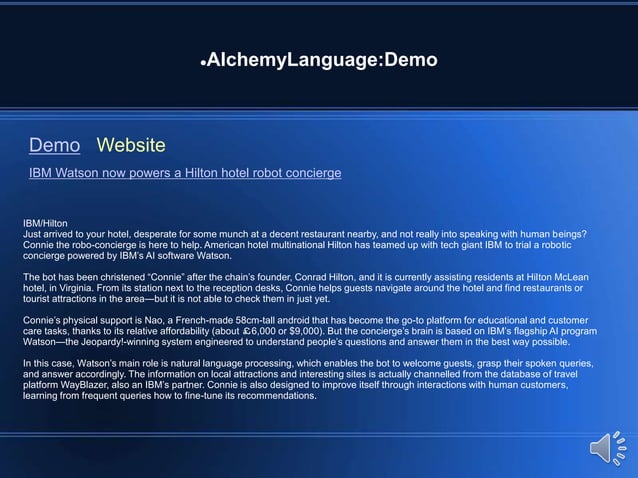 IBM cognitive service introduction | PPT