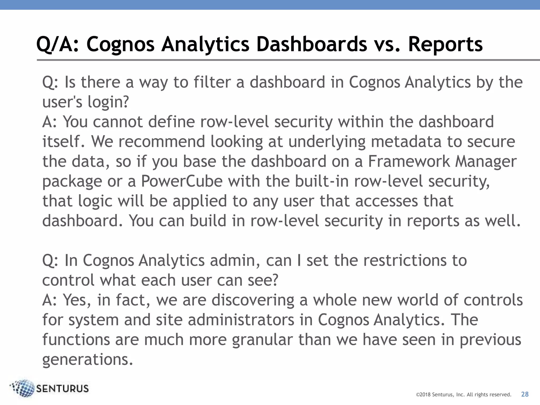 IBM Cognos Analytics Reporting vs. Dashboarding: Matching Tools to Business Requirements | PPT
