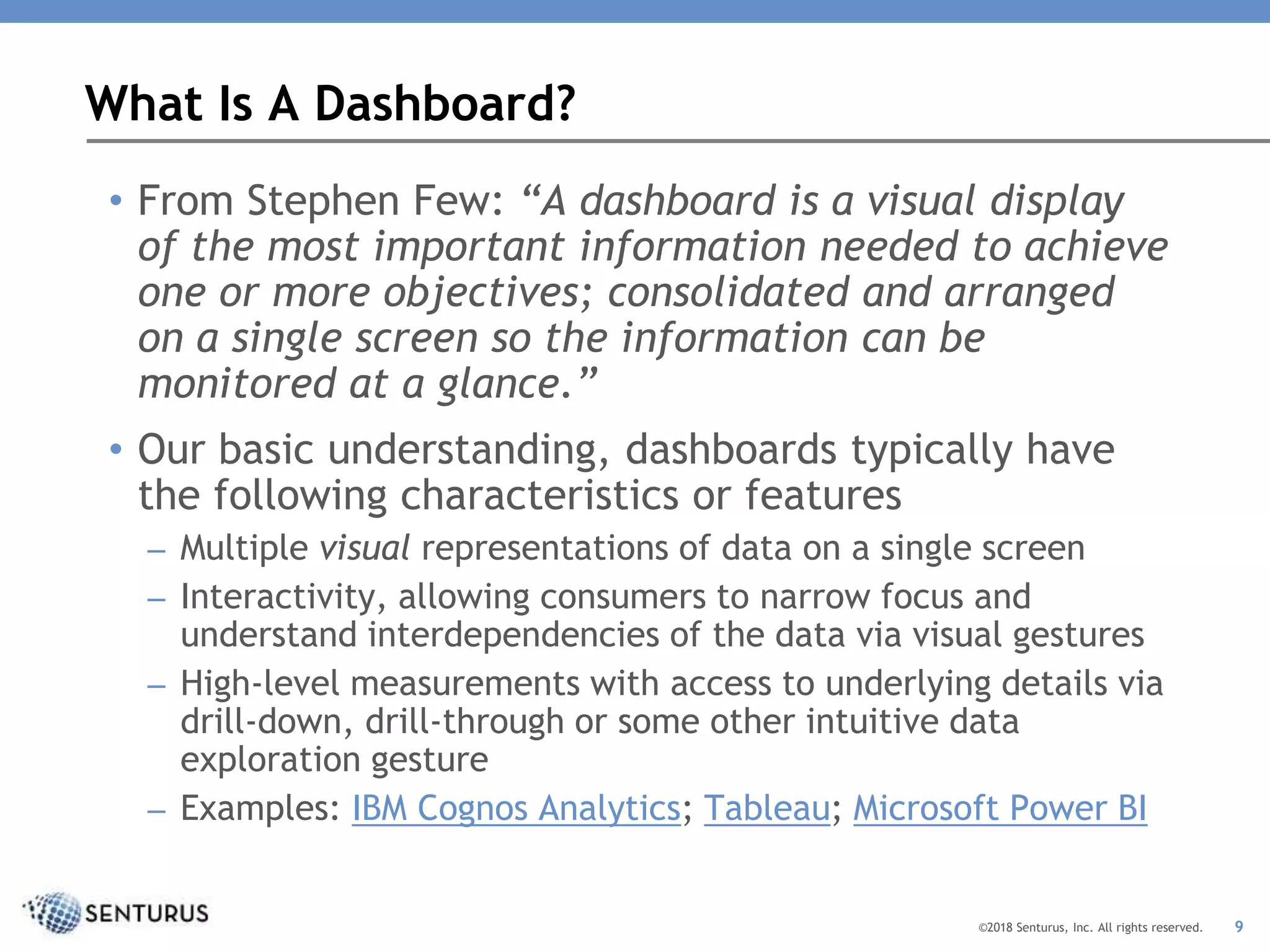 IBM Cognos Analytics Reporting vs. Dashboarding: Matching Tools to ...
