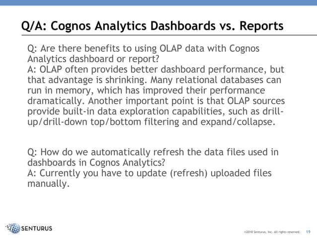 IBM Cognos Analytics Reporting vs. Dashboarding: Matching Tools to ...