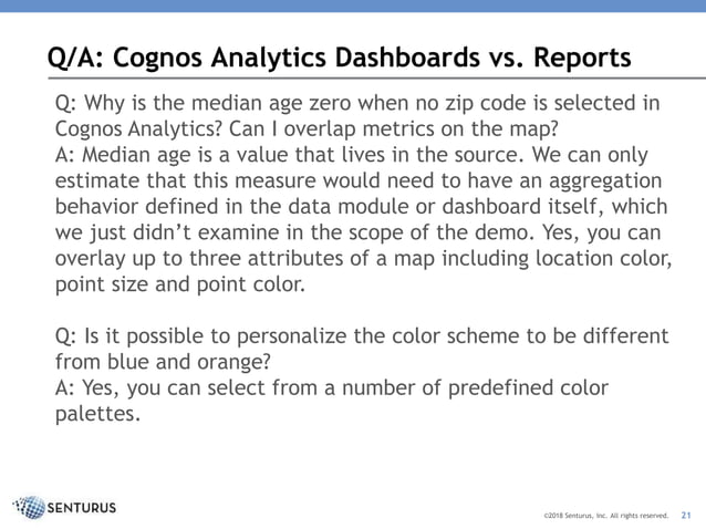 IBM Cognos Analytics Reporting vs. Dashboarding: Matching Tools to ...