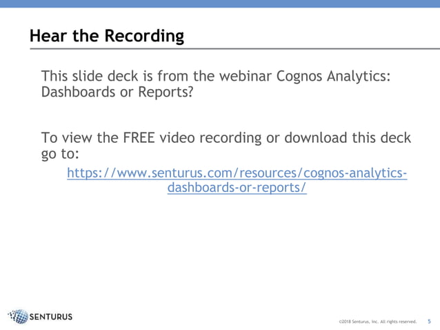 IBM Cognos Analytics Reporting vs. Dashboarding: Matching Tools to ...
